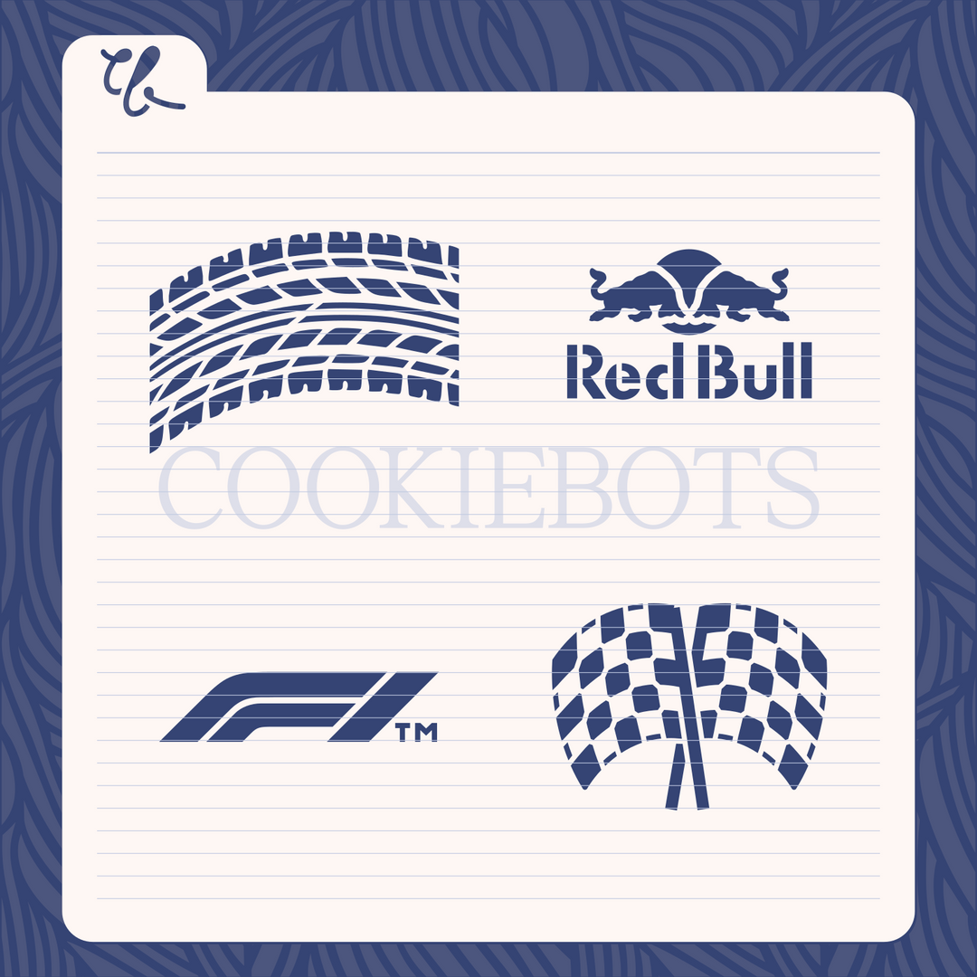 Fórmula 1 íconos Stencil – Cookiebots